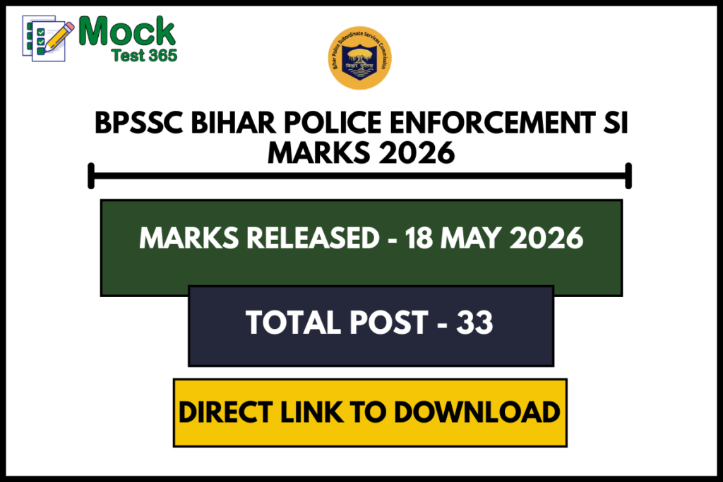 BPSSC Bihar Police Enforcement SI Marks 2026