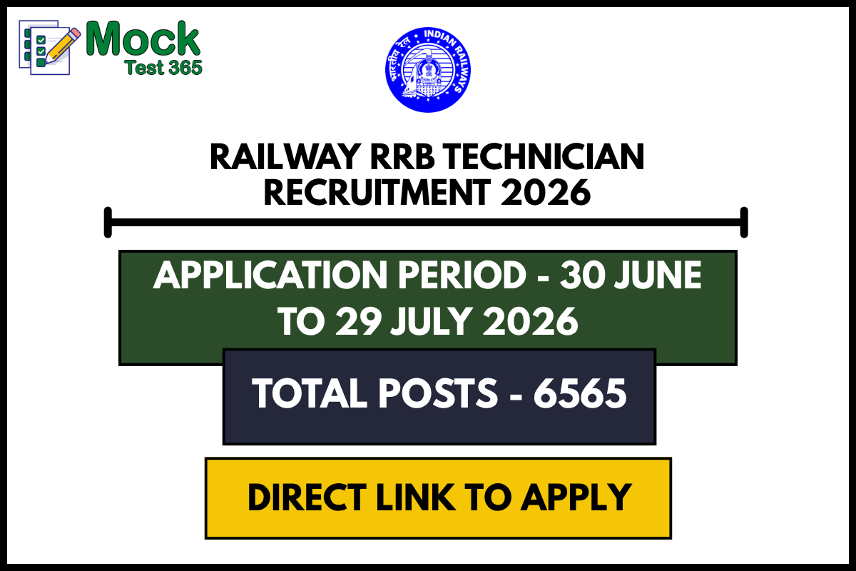 Railway RRB Technician Recruitment 2026 - Apply For 6565 Posts